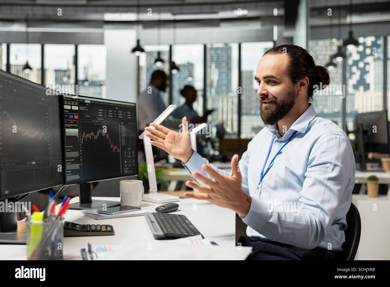 Trader pleased success stock exchange hi-res stock photography and ...