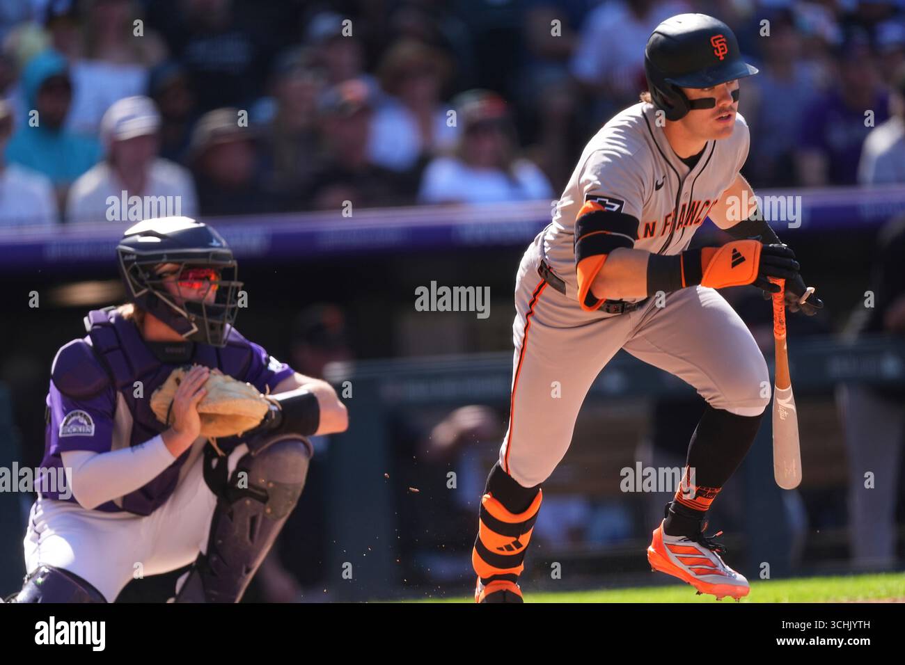 San Francisco Giants right fielder Drew Gilbert (61) in the fifth ...