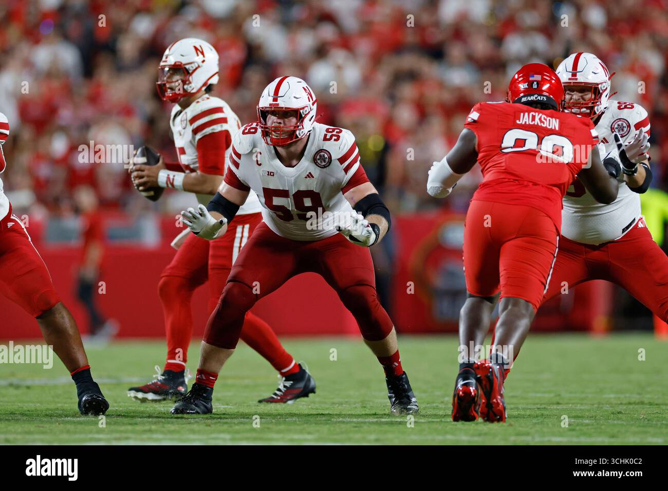 KANSAS CITY, MO - AUGUST 28: Henry Lutovsky #59 of the Nebraska ...