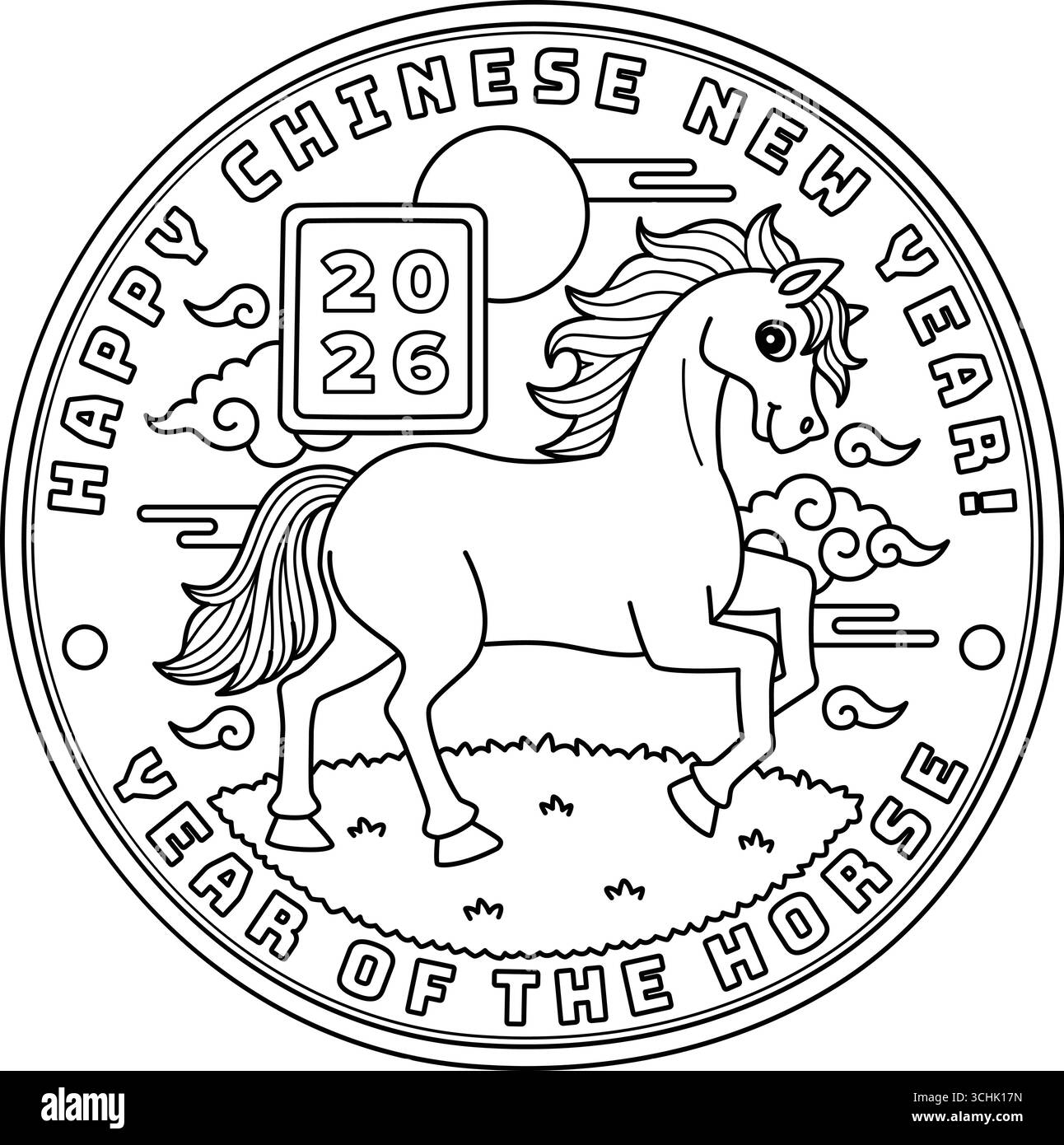Year of the chinese fire horse 2026 Cut Out Stock Images & Pictures - Alamy