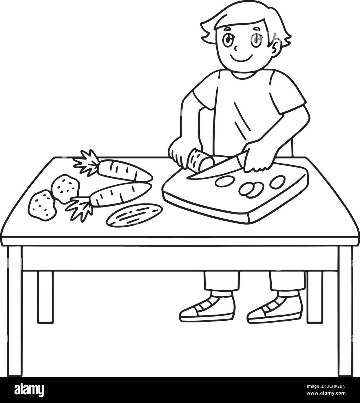 Food chopping knife Black and White Stock Photos & Images - Alamy