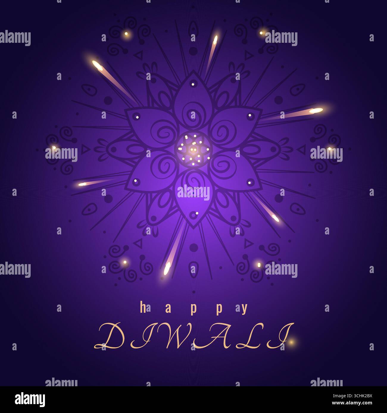 Happy Diwali festival of lights, Rangoli decoration with Diya oil lamps ...
