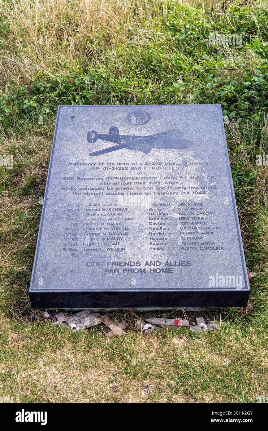 Memorial Stone for crashed WW2 Bomber Stock Photo - Alamy