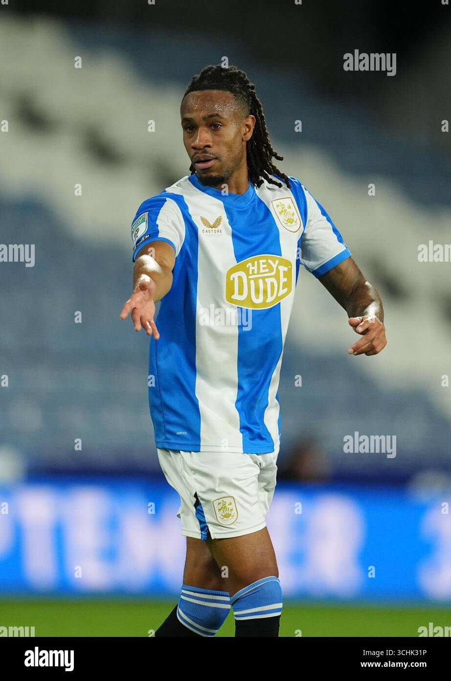 Hudderfield Town's David Kasumu during the Vertu Trophy match at the ...