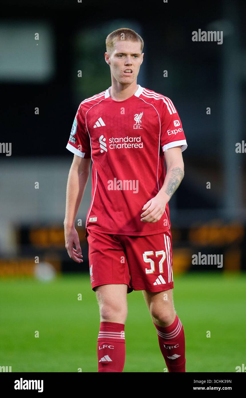 Liverpool's Carter Pinnington during the Vertu Trophy match at the ...