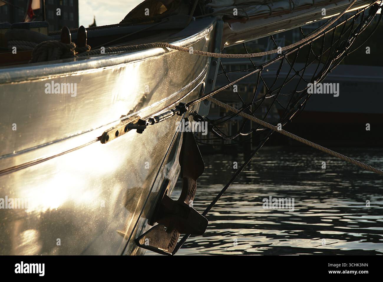 Sundown on bow of sailing ship at the 2025 Victoria Classic Boat ...