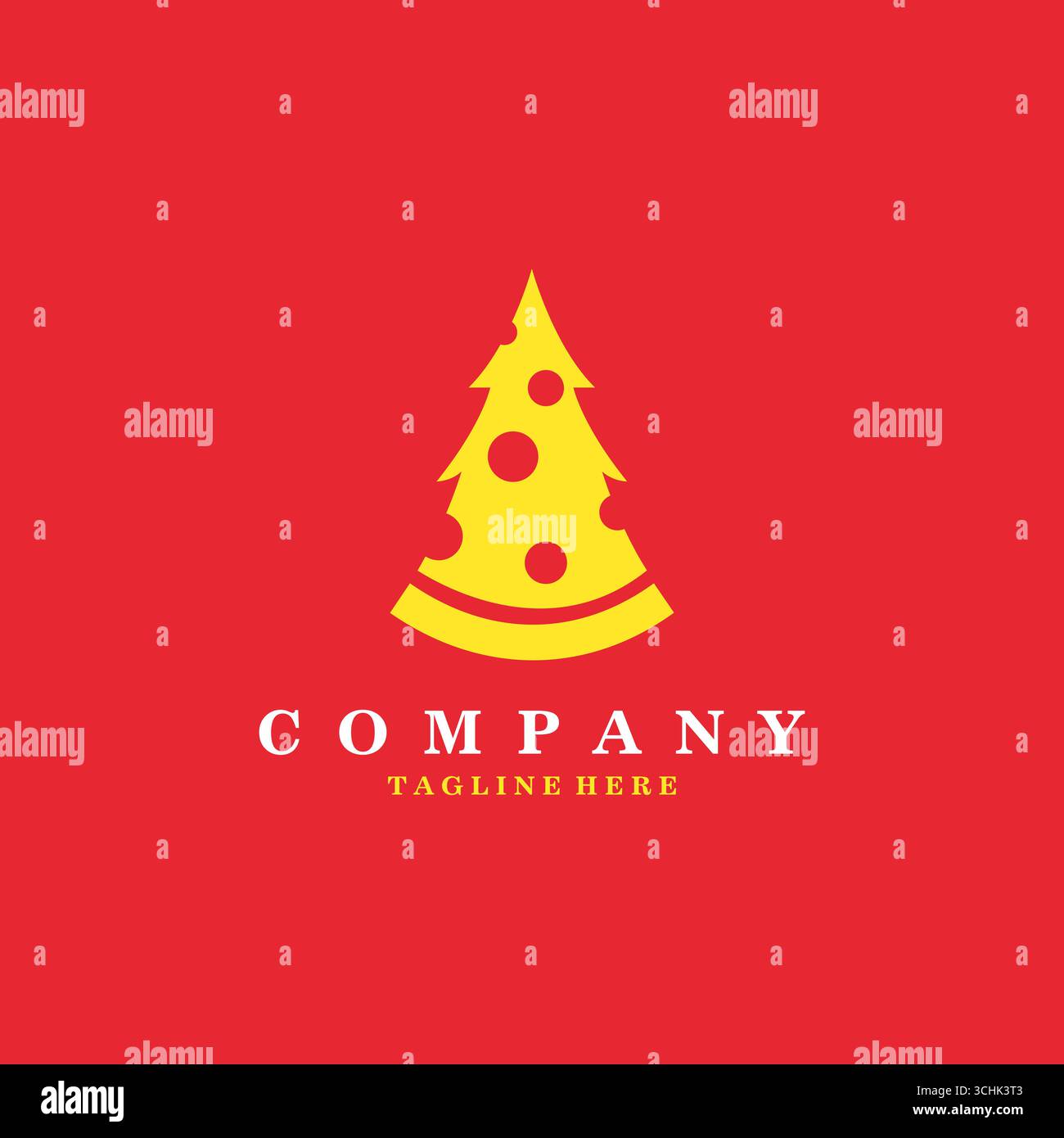 Logo Design Vector Combination Pine Tree And Pizza Stock Vector Image ...