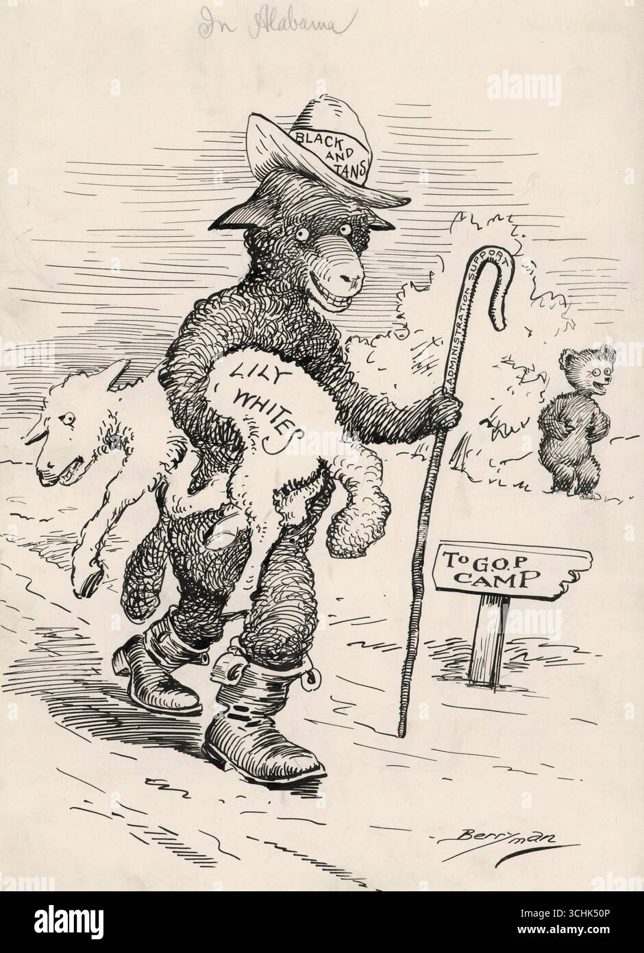 his illustration entitled, "In Alabama", by cartoonist Clifford ...