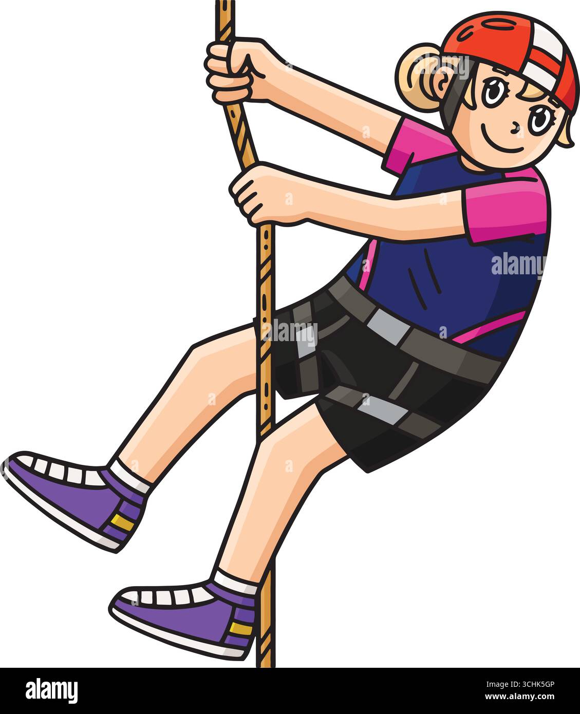 Bouldering Girl Free Rappelling Cartoon Clipart Stock Vector Image ...