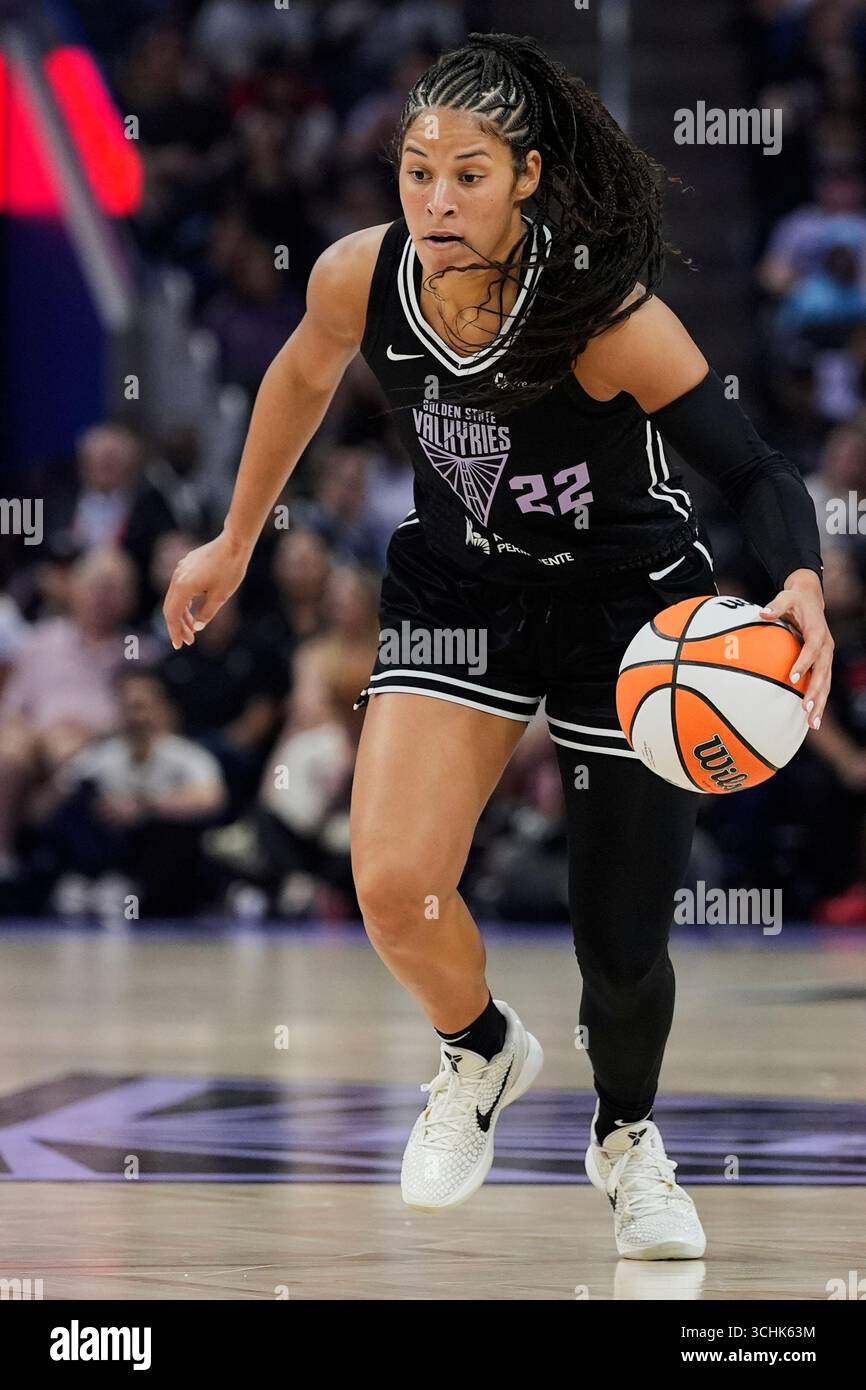 Golden State Valkyries guard Veronica Burton moves the ball during the ...