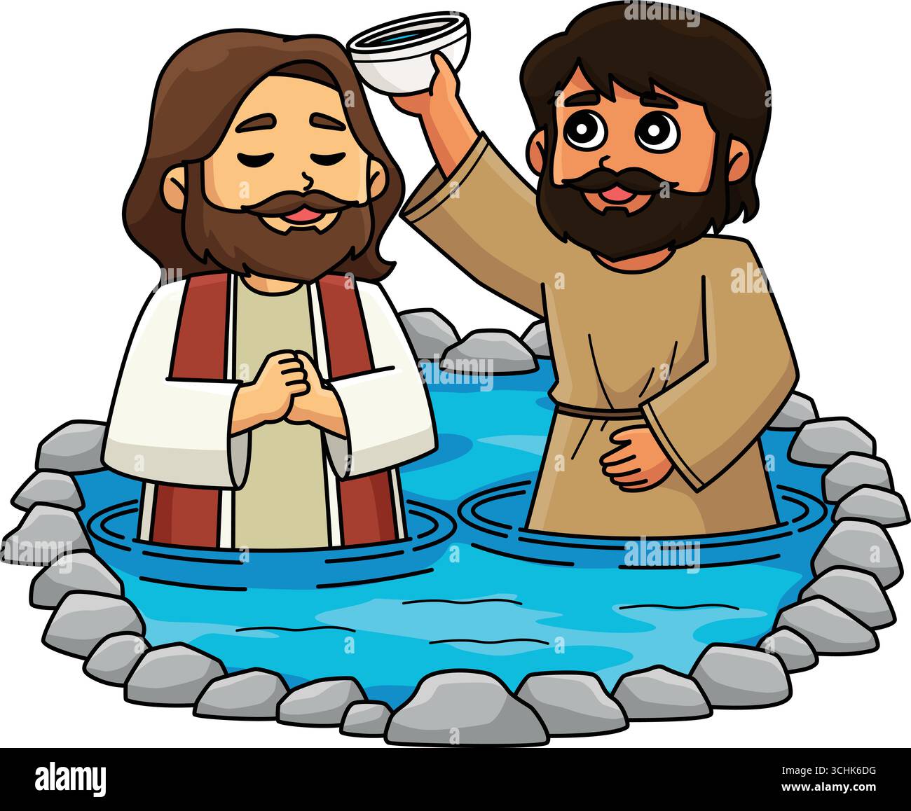 Baptism of Jesus Cartoon Colored Clipart Stock Vector Image & Art - Alamy