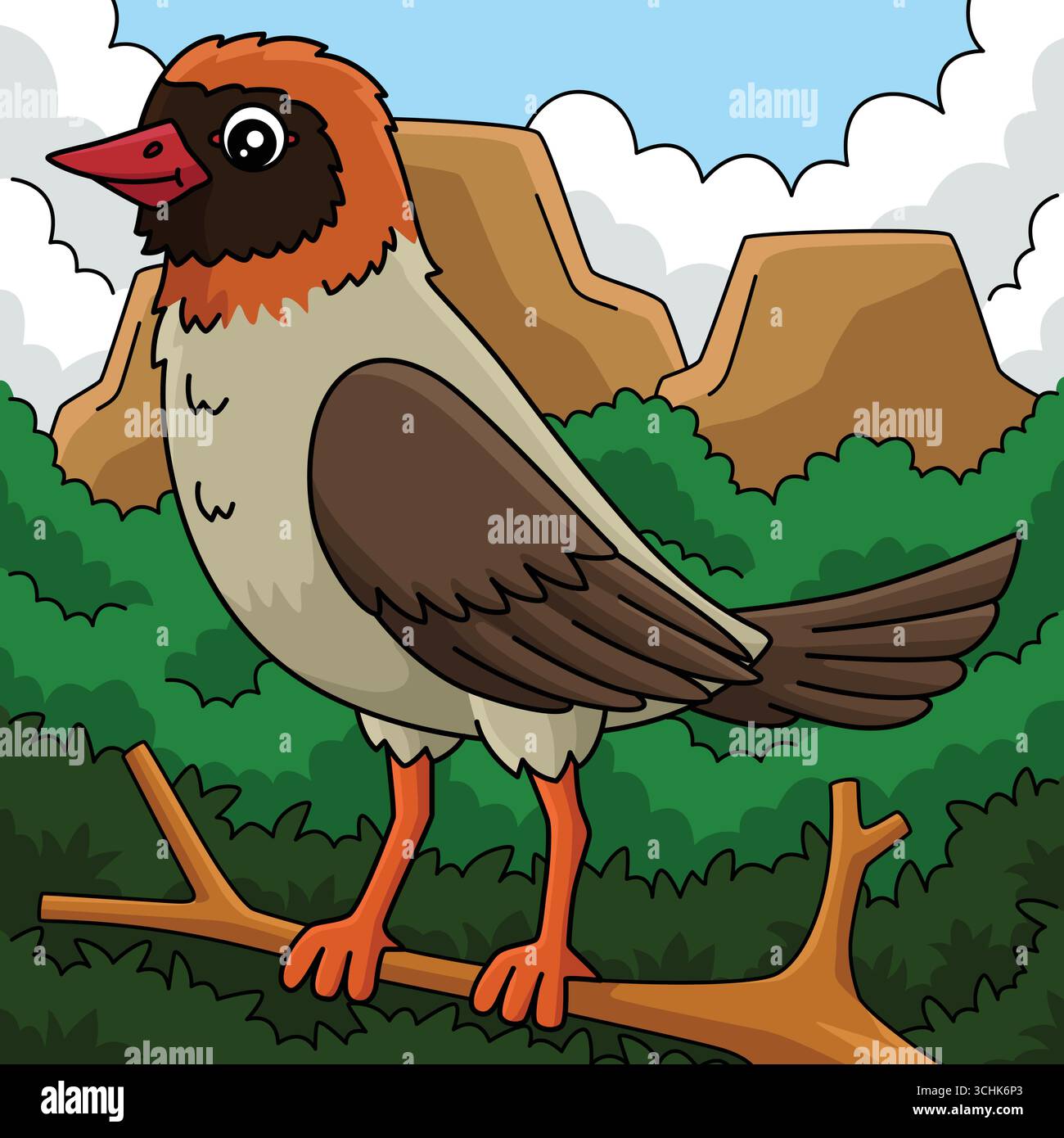 Bird Red Billed Quelea Colored Cartoon Stock Vector Image & Art - Alamy