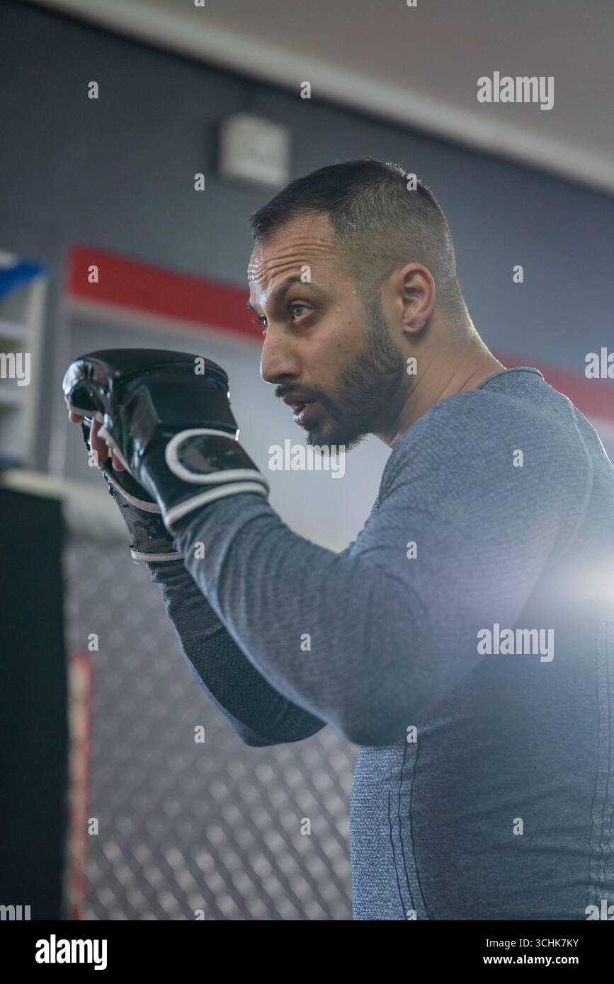Indian man practicing defense hi-res stock photography and images - Alamy