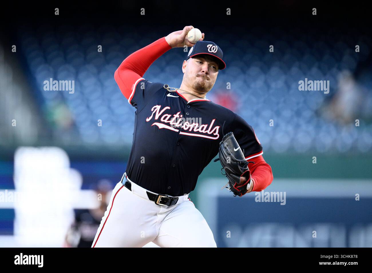 Washington Nationals starting pitcher Cade Cavalli throws during the ...