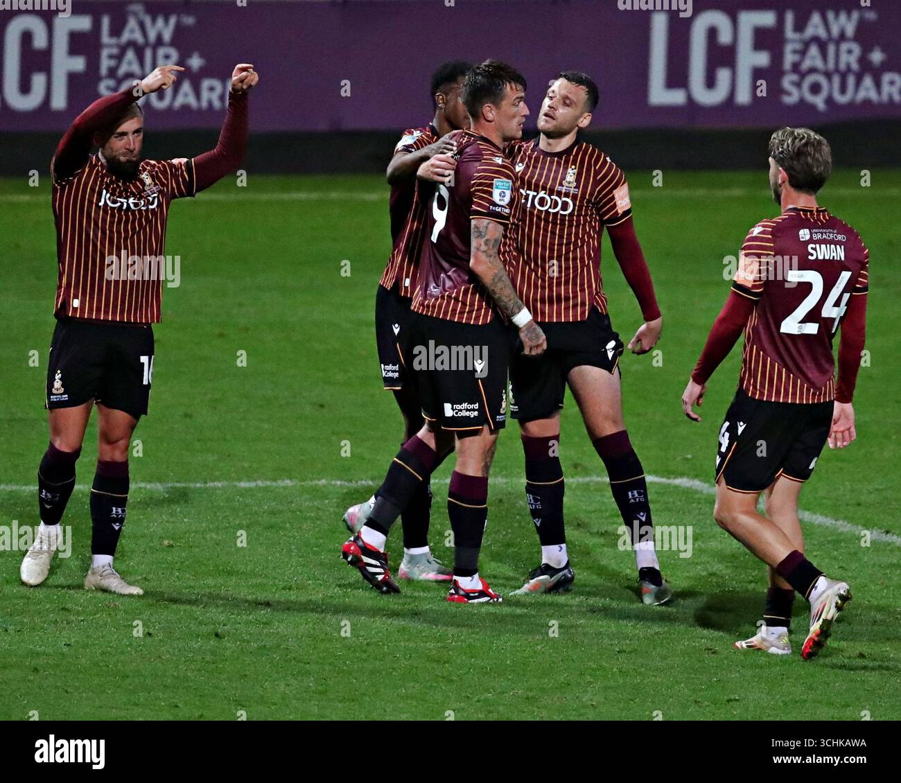 Andy Cook of Bradford City celebrates his second goal during The Vertu ...