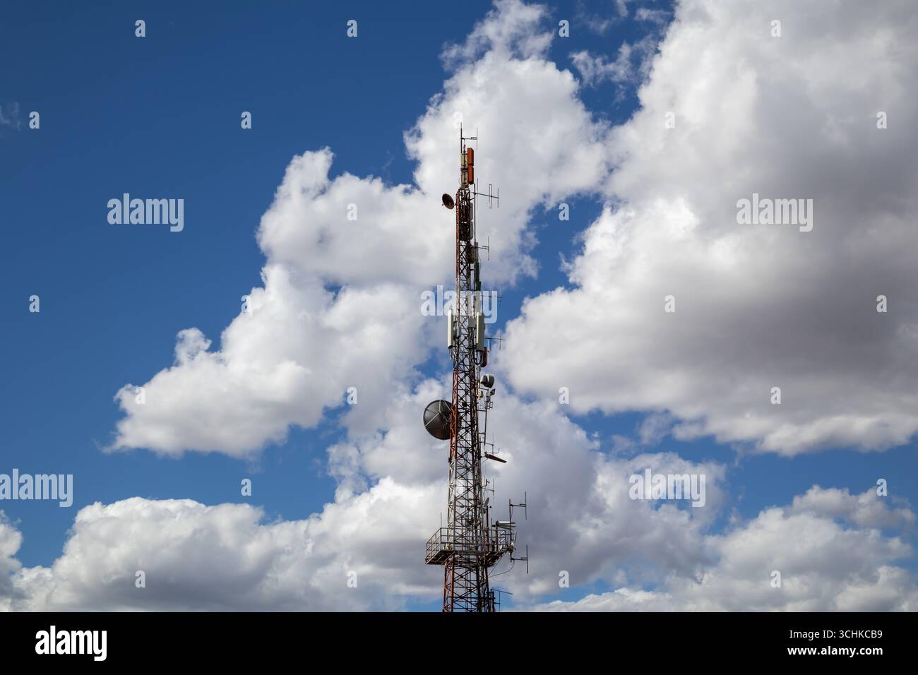 Modern telecommunication mast in remote hi-res stock photography and ...