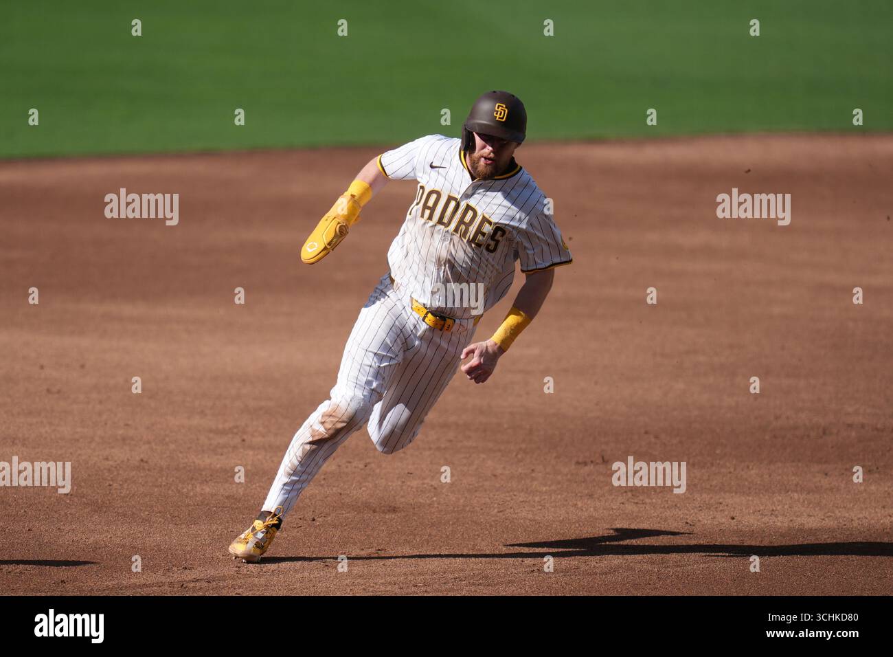San Diego Padres' Jake Cronenworth heads to third base from second off ...