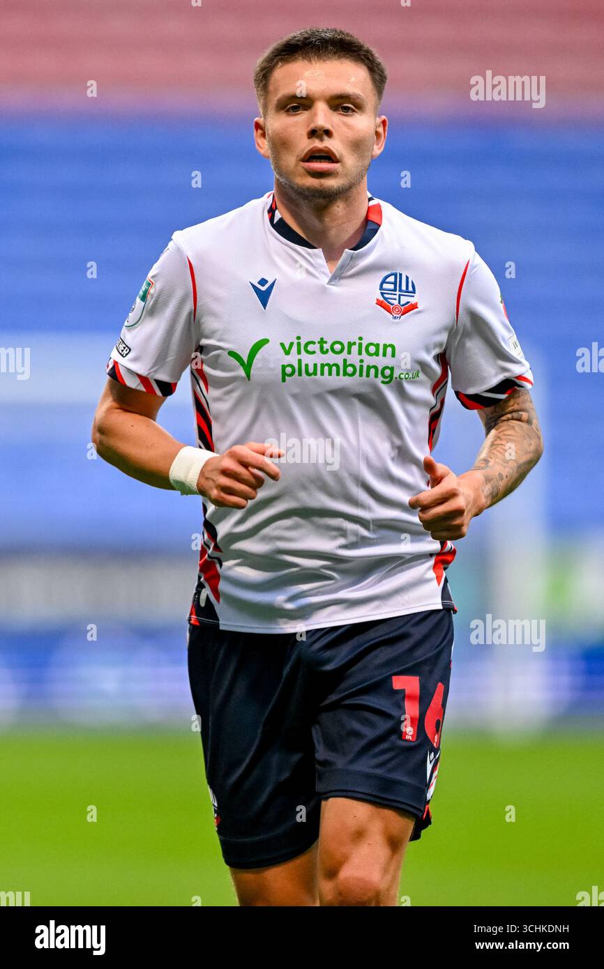 Aaron Morley of Bolton Wanderers during the The Vertu Trophy match ...