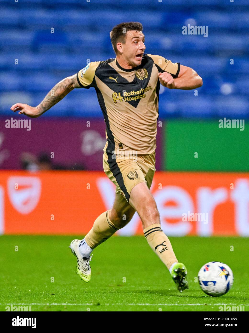 Jordan Hugill of Rotherham United during the The Vertu Trophy match ...