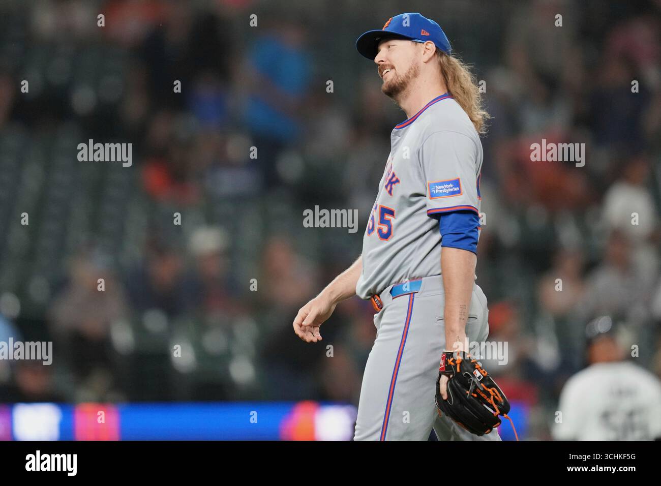 New York Mets relief pitcher Ryne Stanek reacts after the team's win ...