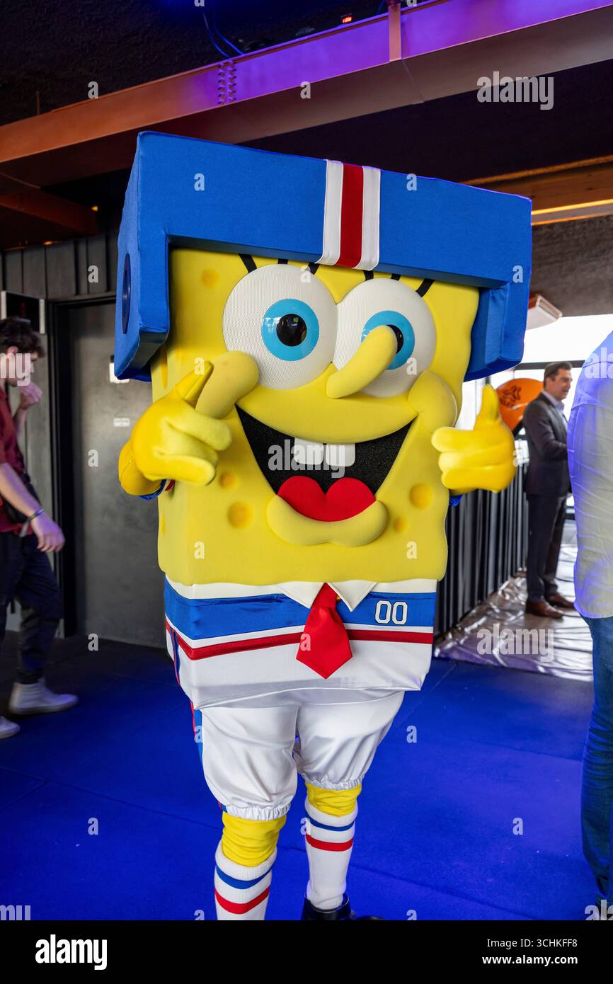 SpongeBob SquarePants attends the Media Summit for the 2025 NFL Brazil ...