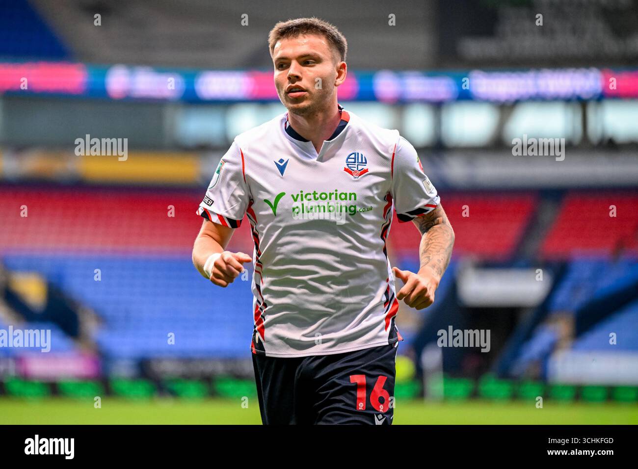 Aaron Morley of Bolton Wanderers during the The Vertu Trophy match ...