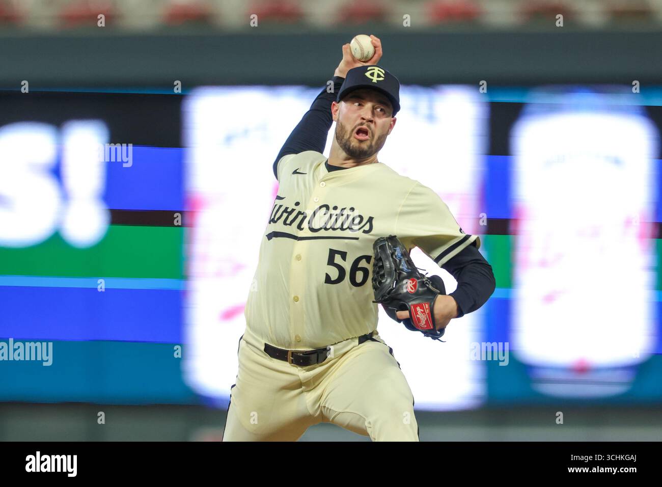 September 2nd, 2025: Minnesota Twins pitcher Thomas Hatch (56) pitches ...