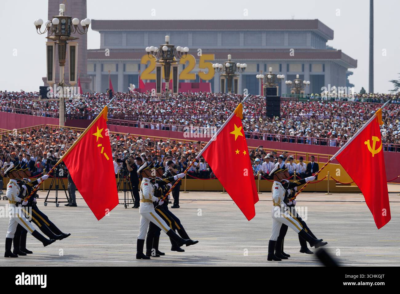 Military personnel take part in a military parade to commemorate the ...