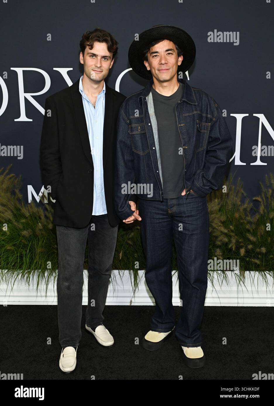 Peter Wesley Jensen, left, and Conrad Ricamor aattend the premiere of ...
