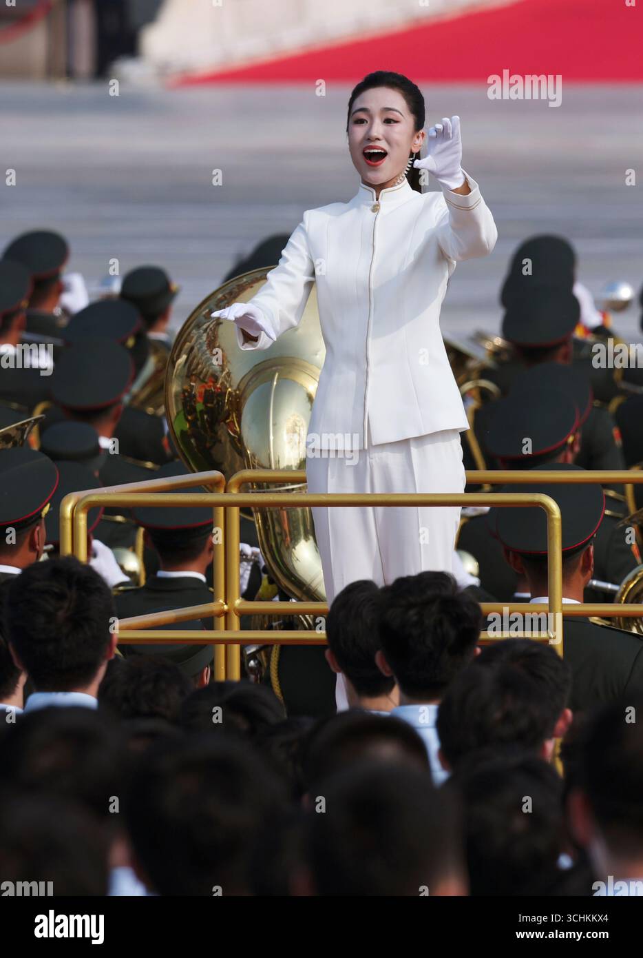 Beijing, China. 3rd Sep, 2025. Members of the joint military band of ...