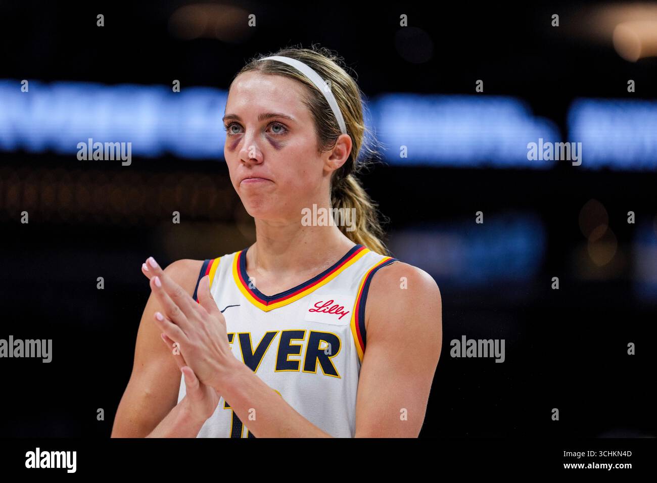 Indiana Fever forward Brianna Turner looks on during the second half of ...