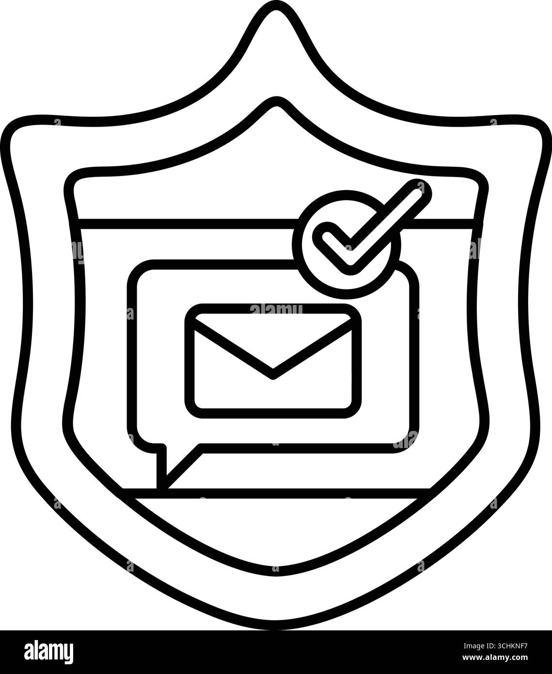 Shield email icon on secure Black and White Stock Photos & Images - Alamy
