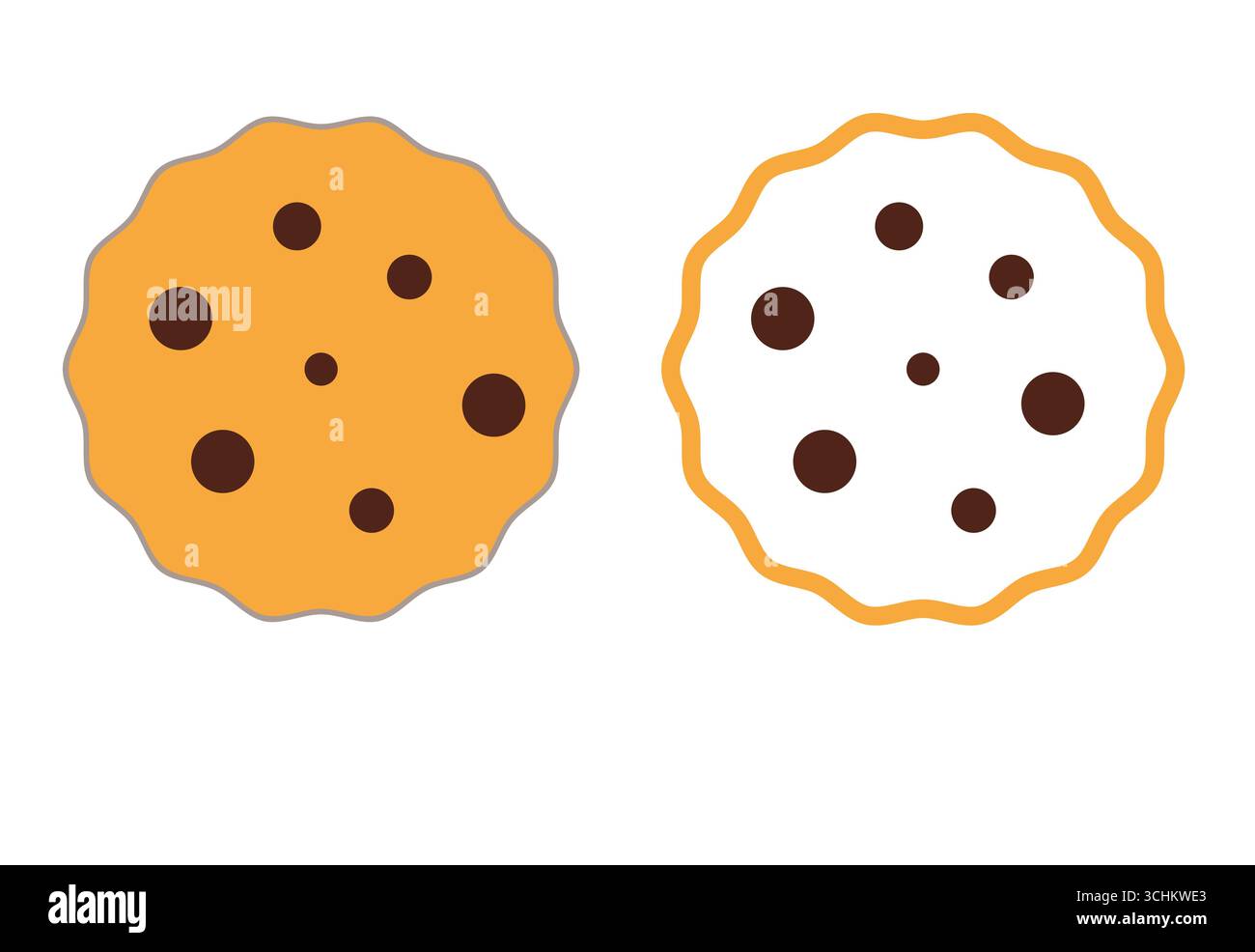 Cookie on white plate Stock Vector Images - Alamy