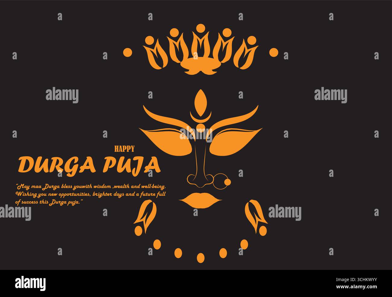 Durga puja Navaratri festival banner poster card Stock Vector Image ...
