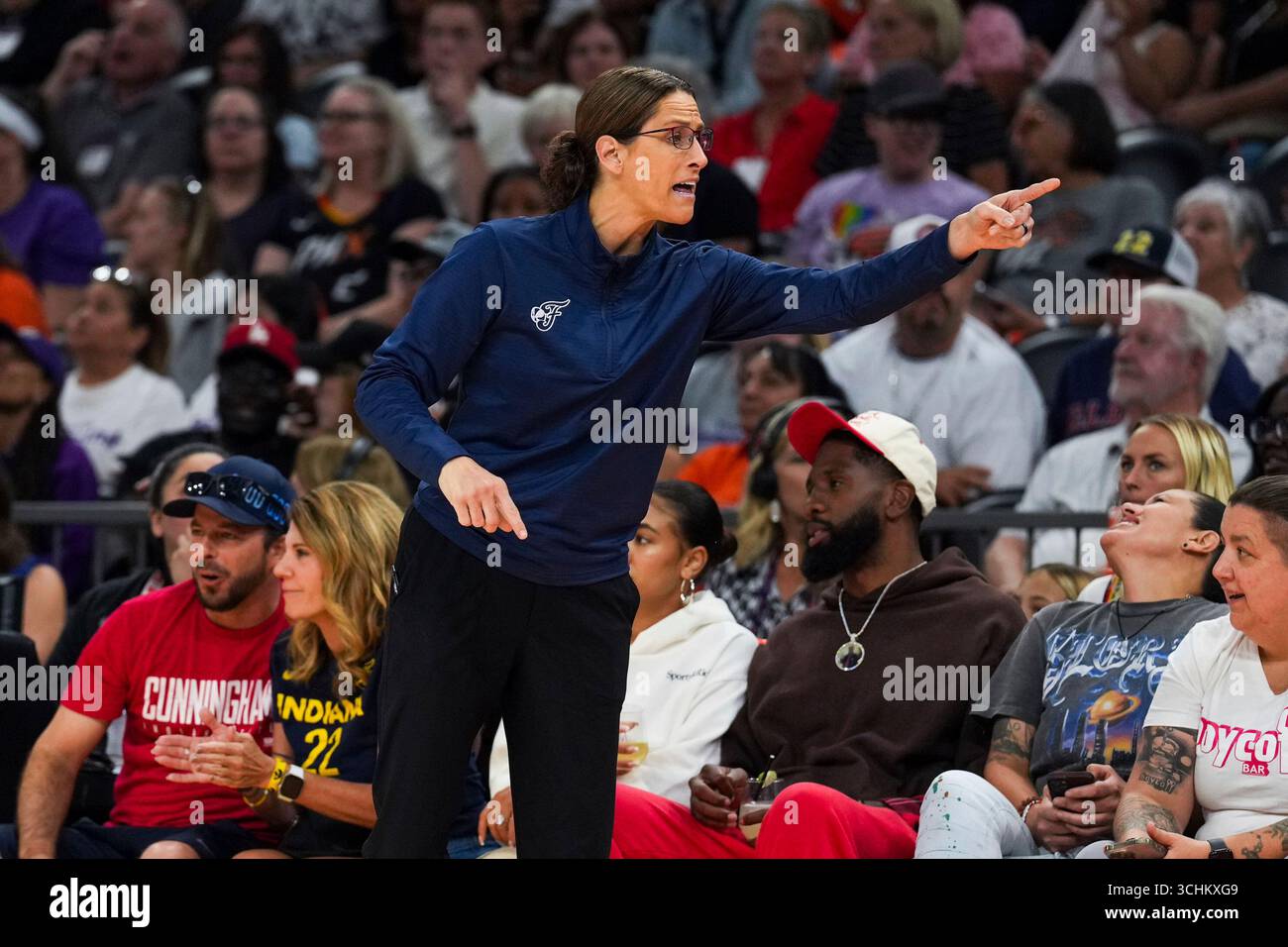 Indiana Fever Head Coach Stephanie White yells to her players during ...