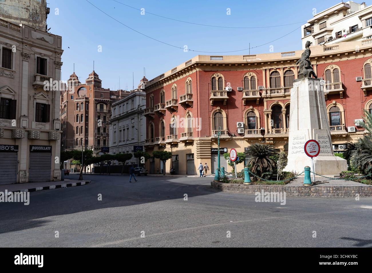 Mustafa Kamel Square, the European and colonial style architecture of ...