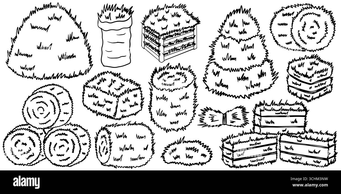 Heap straw haystack isolated Stock Vector Images - Alamy