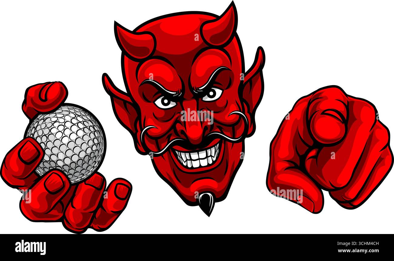 Devil Golf Ball Sport Team Mascot Illustration Stock Vector Image & Art ...