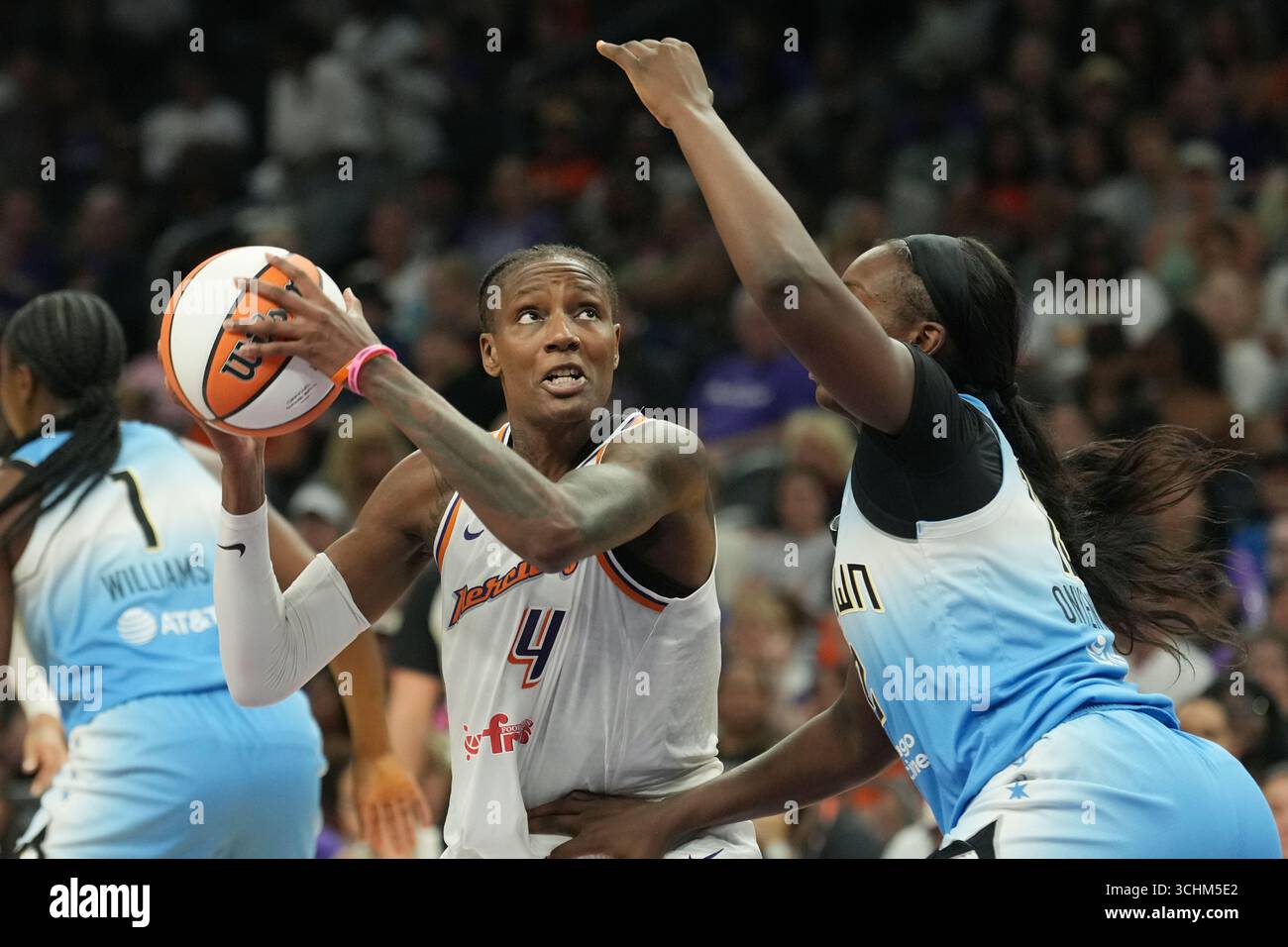 Phoenix Mercury forward Natasha Mack (4) goes up for a shot against ...