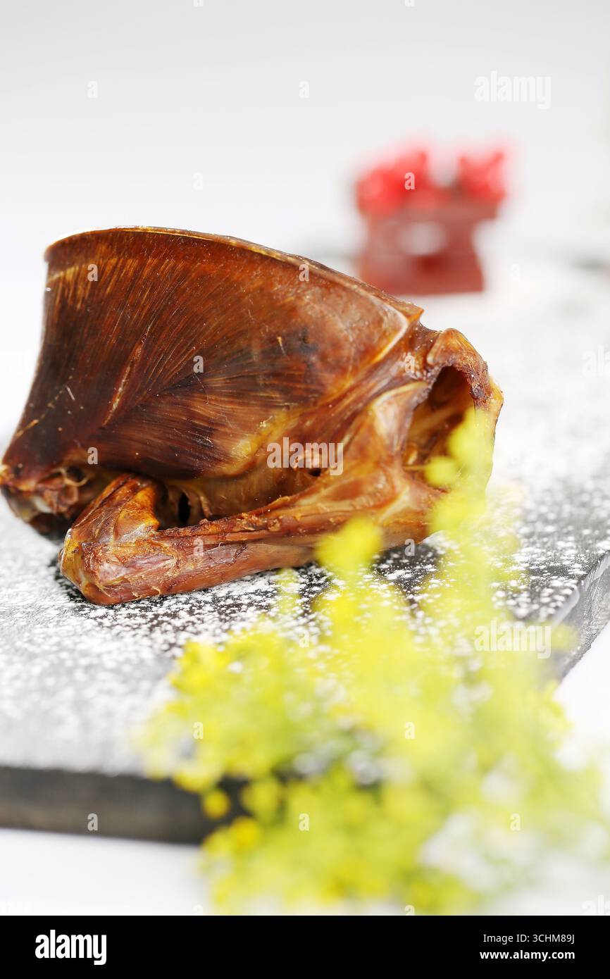 Roast Squab Close-Up on Slate Stock Photo - Alamy