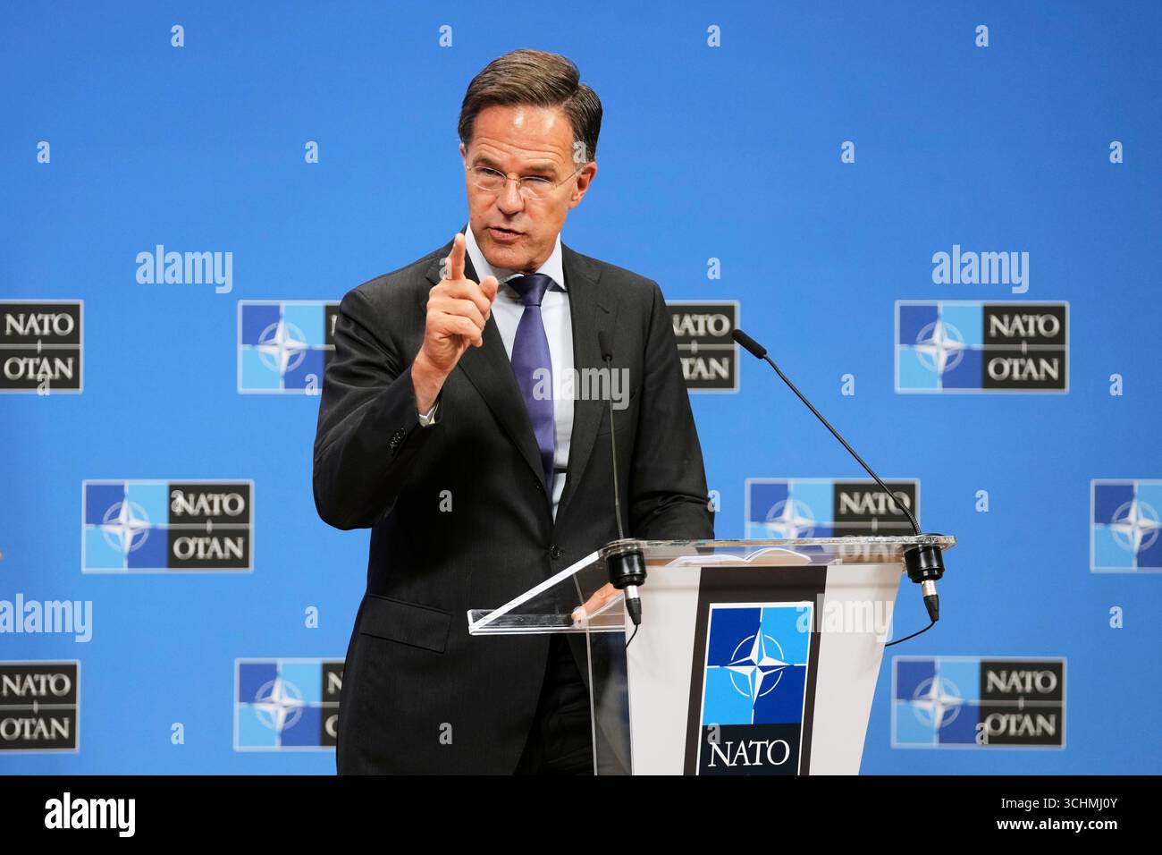 NATO Secretary General Mark Rutte speaks during a media conference at ...