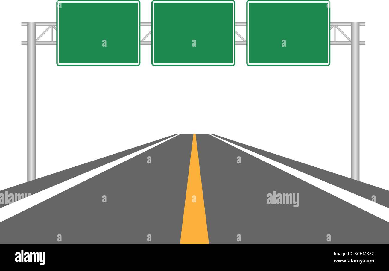 Traffic signs on motorway junction Stock Vector Images - Alamy