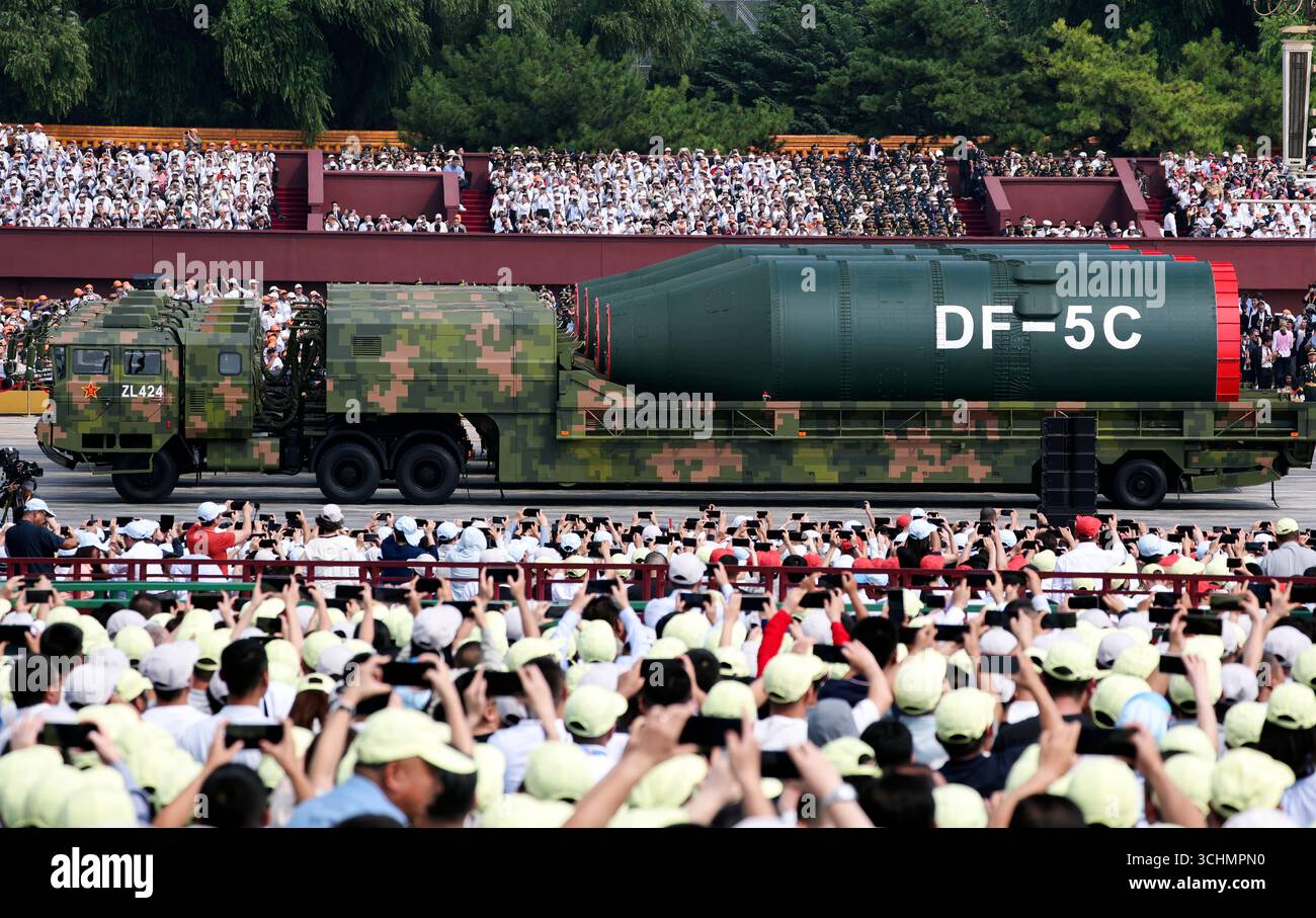 (250903) -- BEIJING, Sept. 3, 2025 (Xinhua) -- The nuclear missile ...