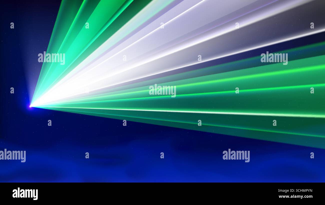 Laser flag of nigeria. Laser show on dark blue background. Nigerian ...