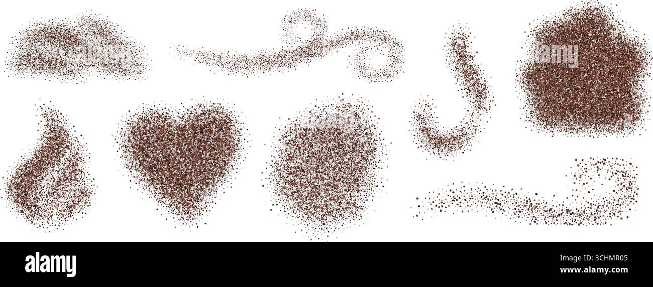 Brown coffee granules and cinnamon powder. Vector illustration of ...