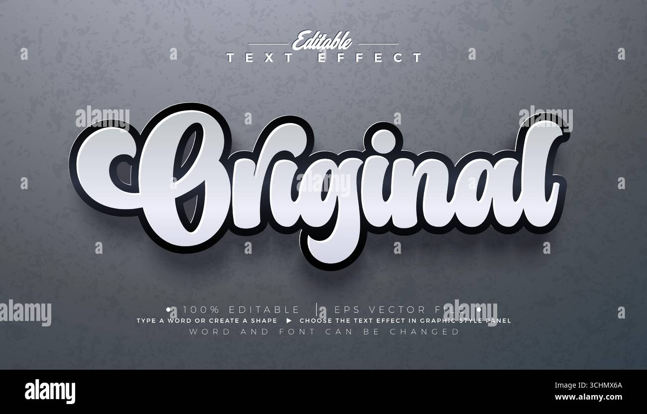 Original Editable Text Effect Design Retro Illustrator Graphic Style ...