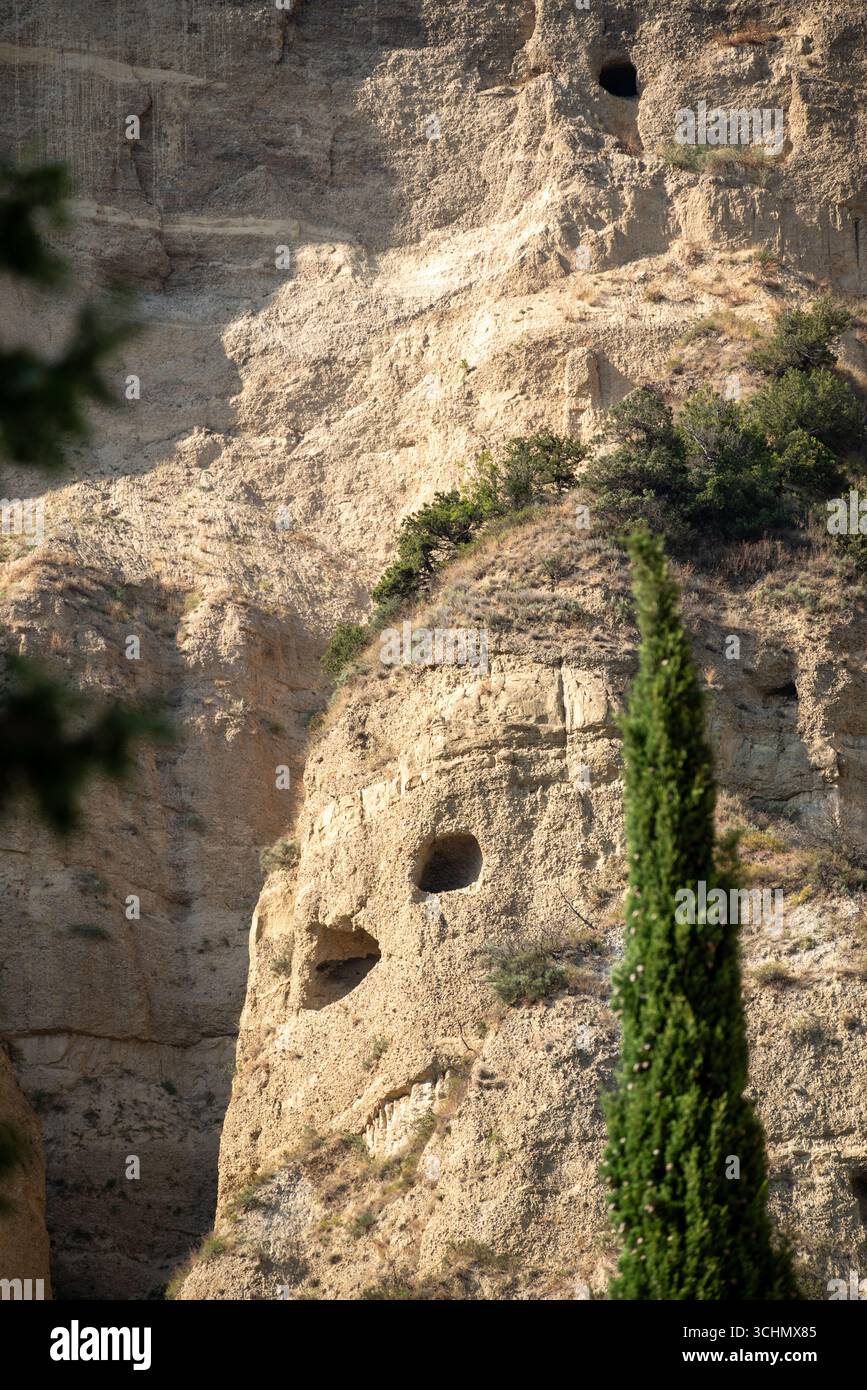 The caves carved by monks in Shio-Mgvime Monastery, medieval monastic ...
