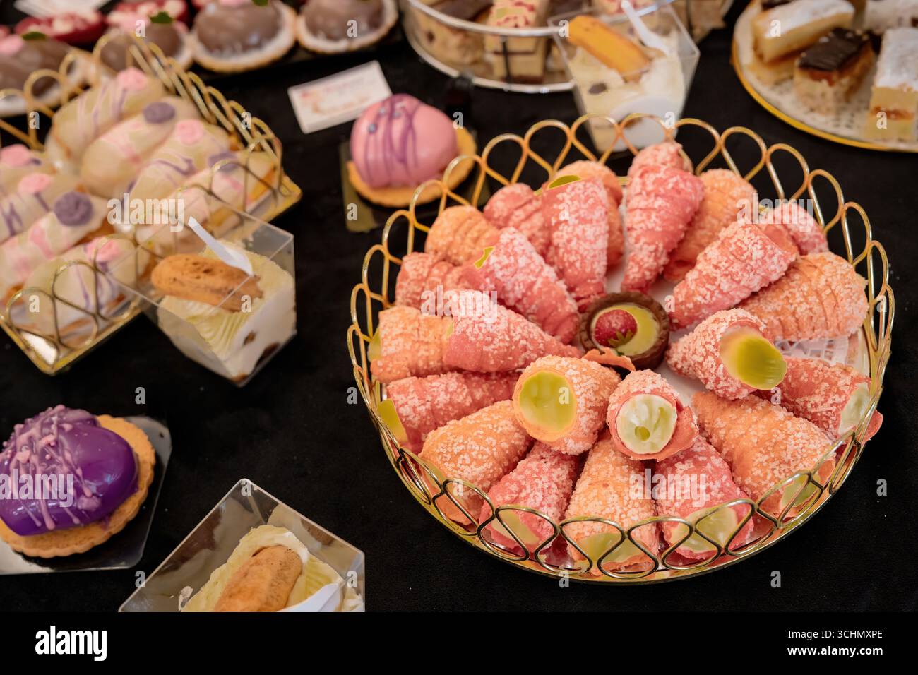 Bakery display assorted chocolate mousse hi-res stock photography and ...