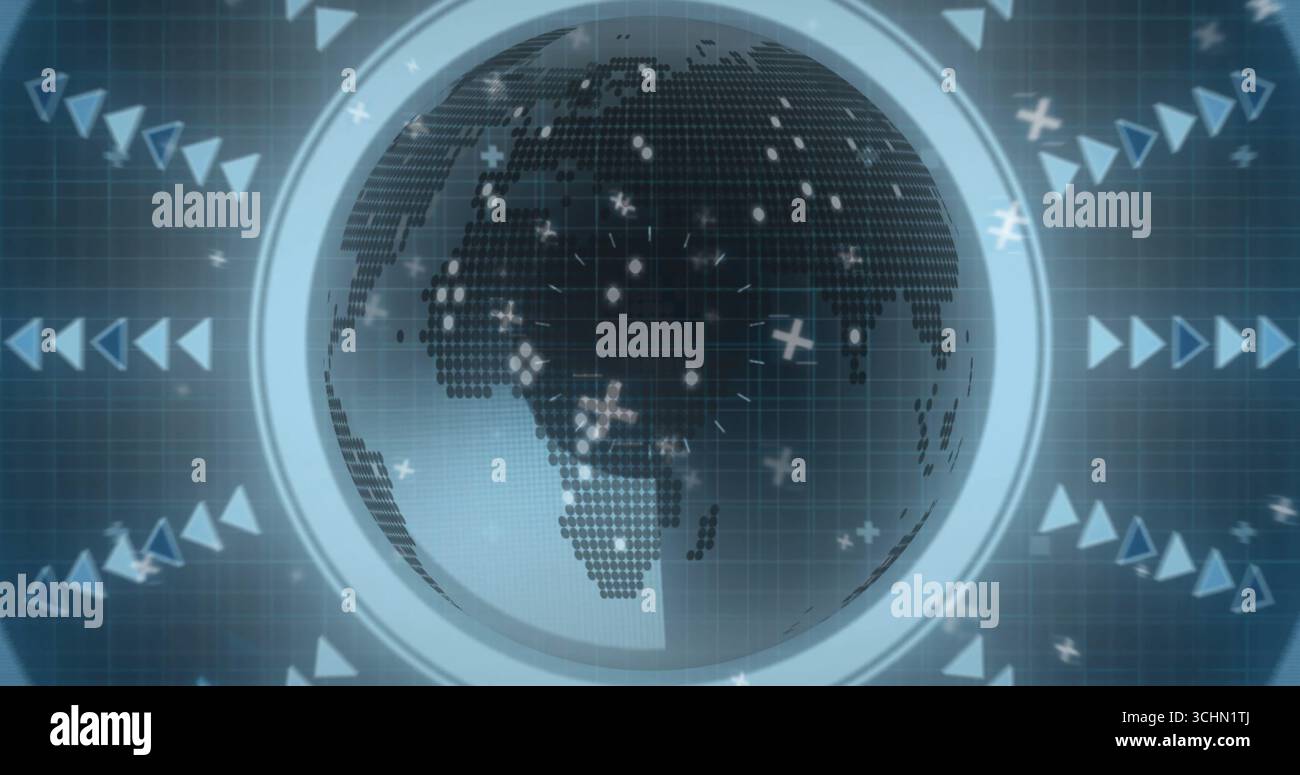 Digital representation rotating globe floating hi-res stock photography ...