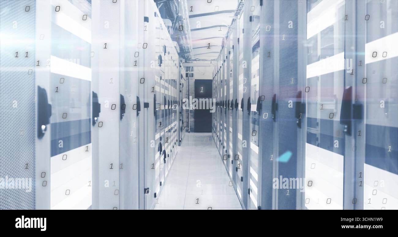 Highlighting server cabinets with mesh doors and LED panels in data ...